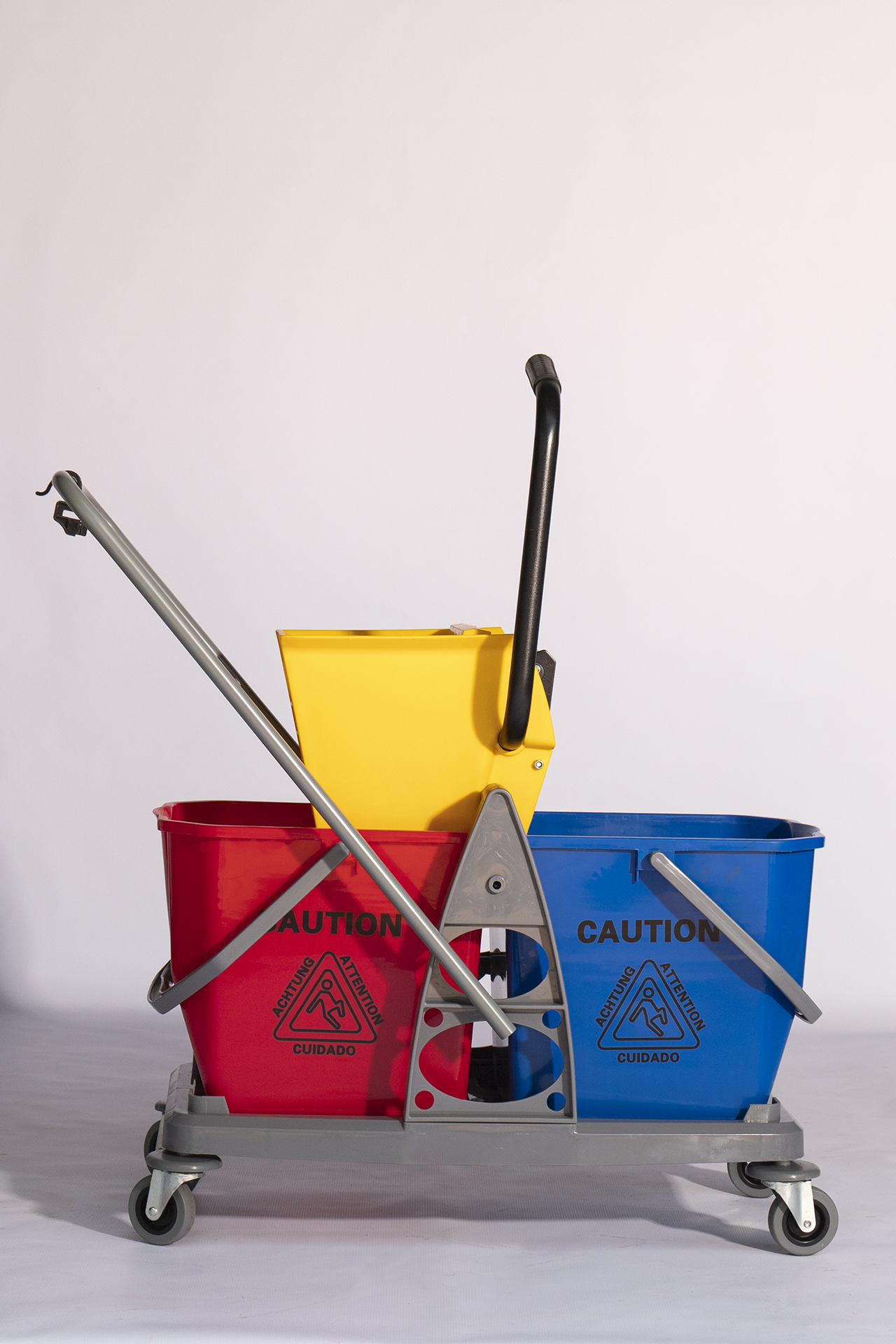 Mop Trolley - Double Bucket & Wringer 56litre – TrolleyQuip International