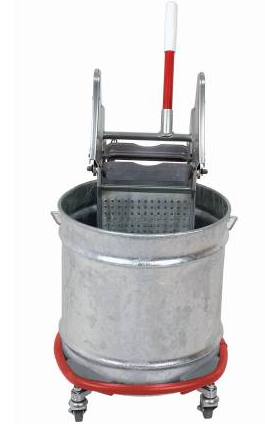Mop Trolley - Single Steel Bucket with Wringer – TrolleyQuip International
